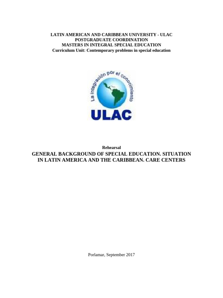 Historical Background of Special Education | PDF | Special Education | Disability