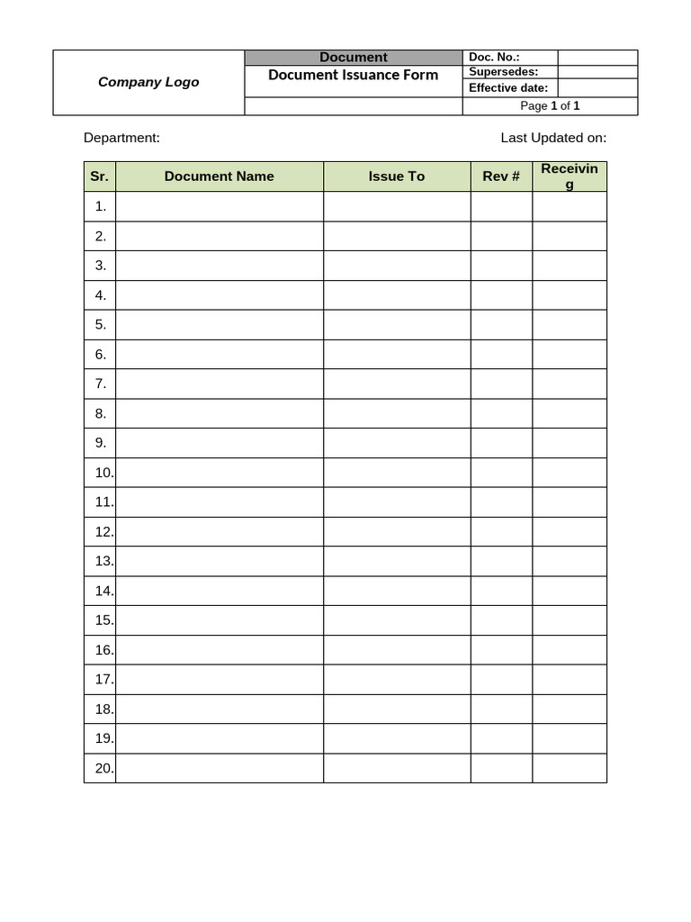 1.04 Doc. Issuance Form | PDF