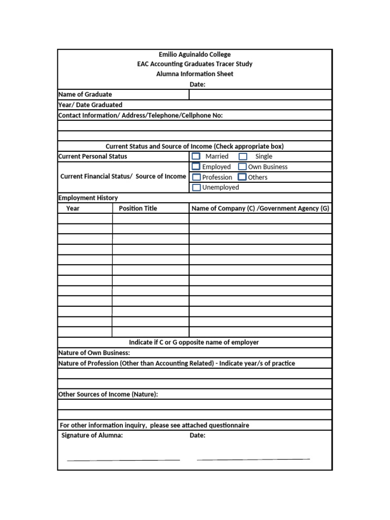 EAC Accounting Alumni Survey | PDF