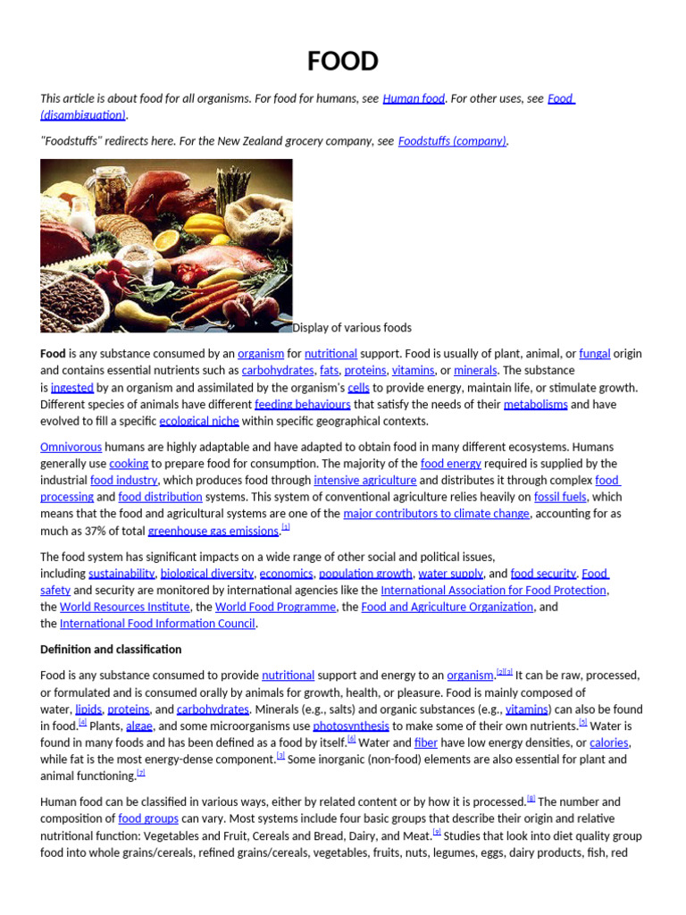 FOOD | PDF | Foods | Nutrition