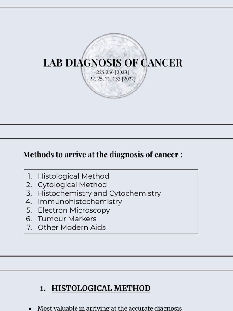Cancer Diagnosis Techniques | PDF | Immunohistochemistry | Histology