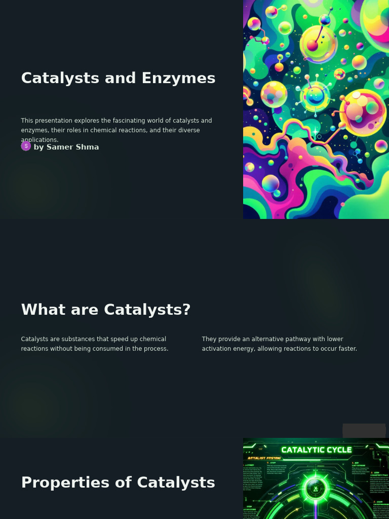 Catalysts and Enzymes | PDF | Catalysis | Enzyme