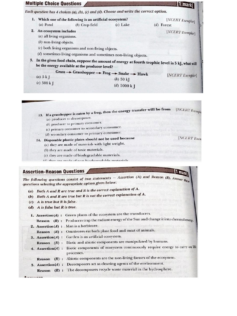 Our Environment MCQ | PDF
