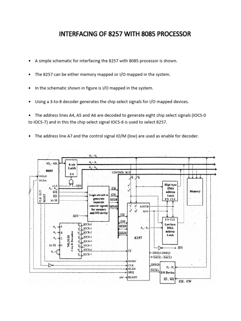 Interfacing of 8257 With 8085 Processor | PDF