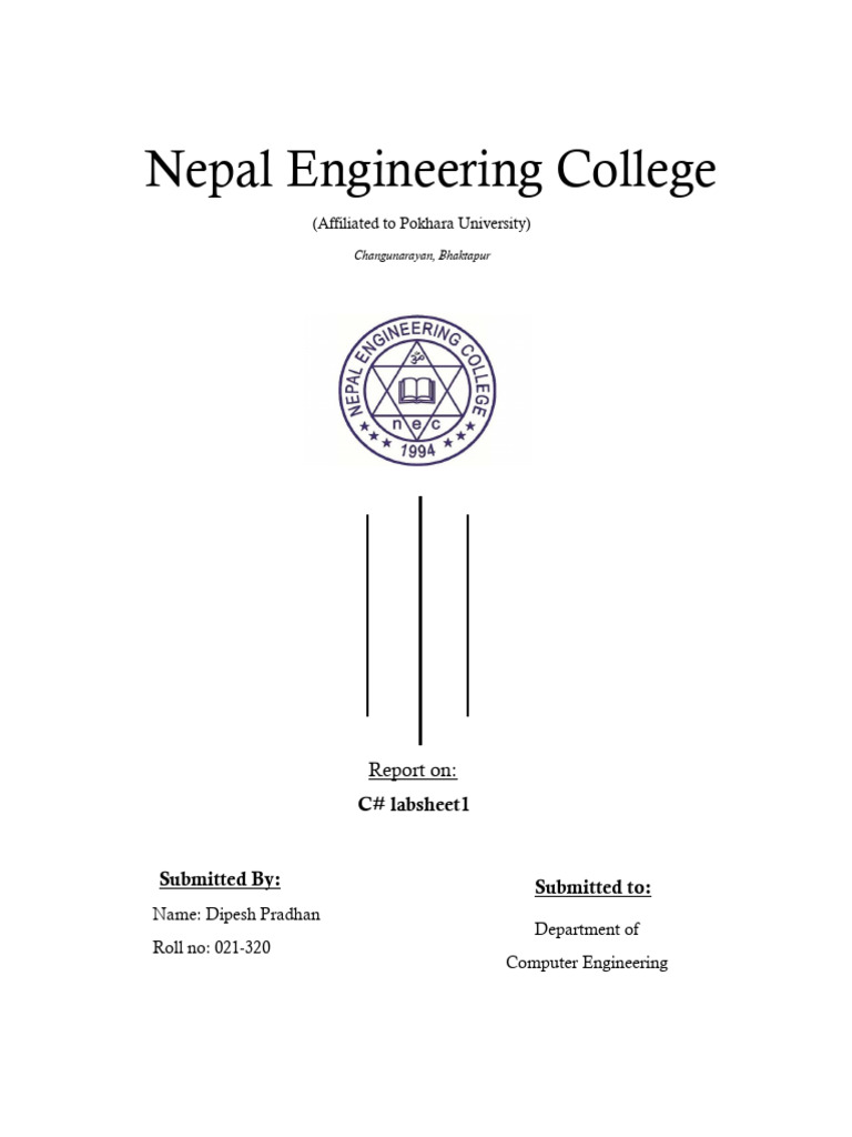 C# Labsheet 1 Dipendra | PDF