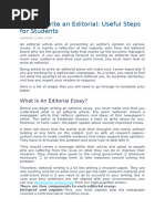 Editorial Writing Examples | PDF | Essays | Newspapers