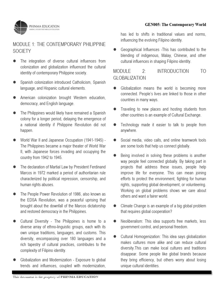 Gen 005 p1 Reviewer | PDF | Inflation | Market (Economics)