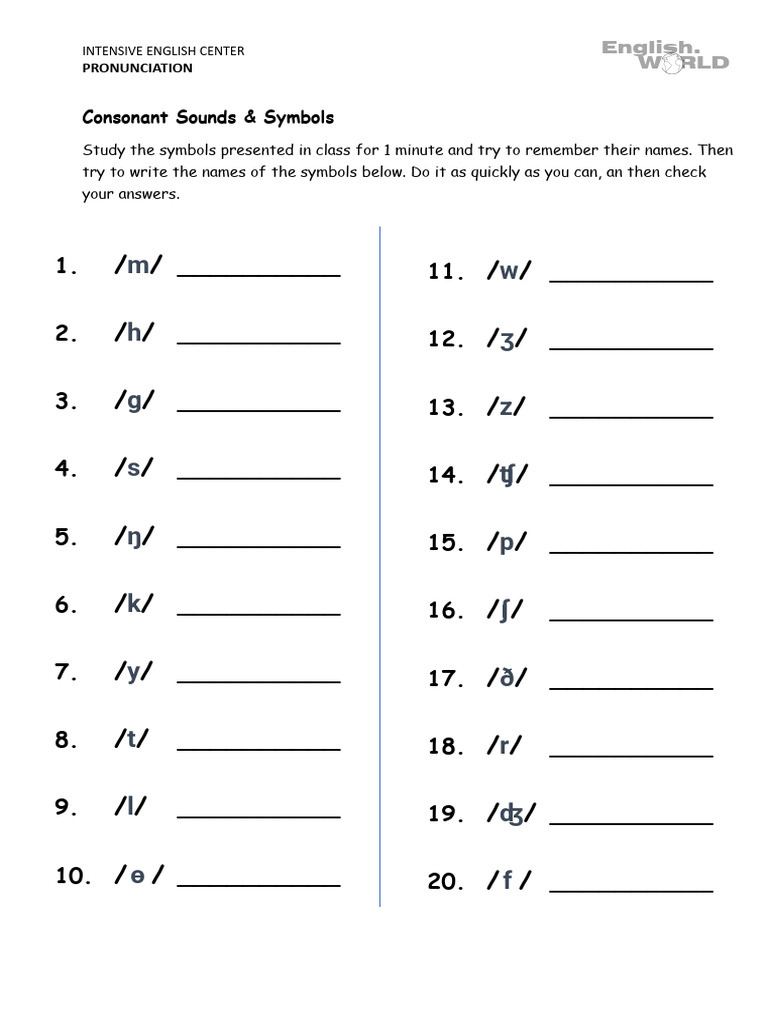English Consonant Sounds Practice | PDF