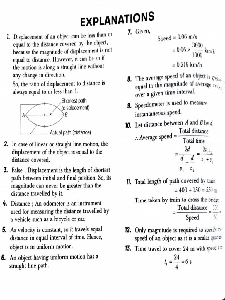 Answers Motion 1 To 30 | PDF | Speed | Acceleration