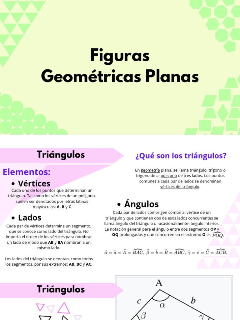 Figuras Geométricas Planas | PDF | Triángulo | Ángulo