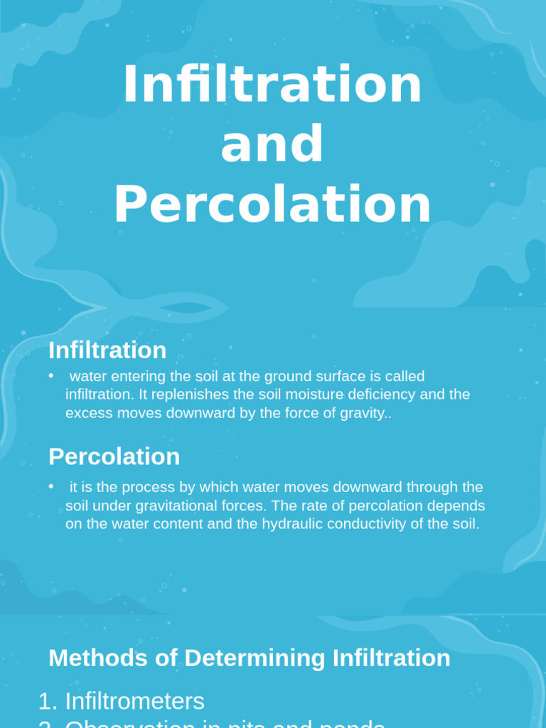 Infiltration and Percolation Methods | PDF
