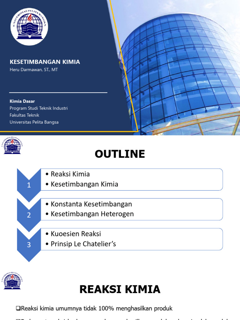 Materi Pertemuan 13+Kesetimbangan+Kimia | PDF