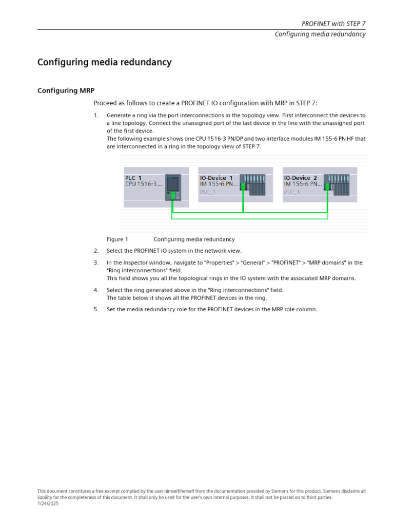 PROFINET With STEP 7 - Configuring Media Redundancy | PDF | System Software | Software