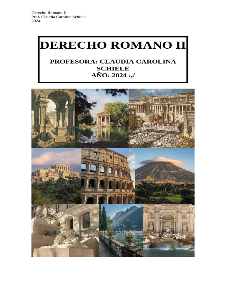 Derecho Romano II | PDF | Propiedad | Posesión (Ley)
