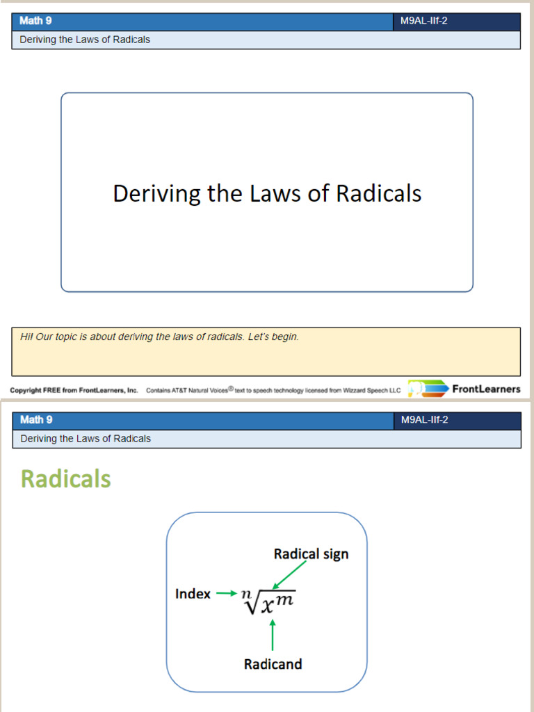 Deriving The Laws of Radicals | PDF