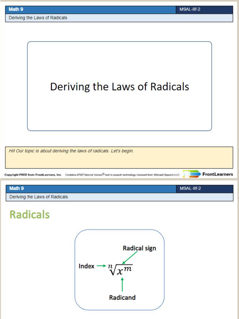 Deriving The Laws of Radicals | PDF