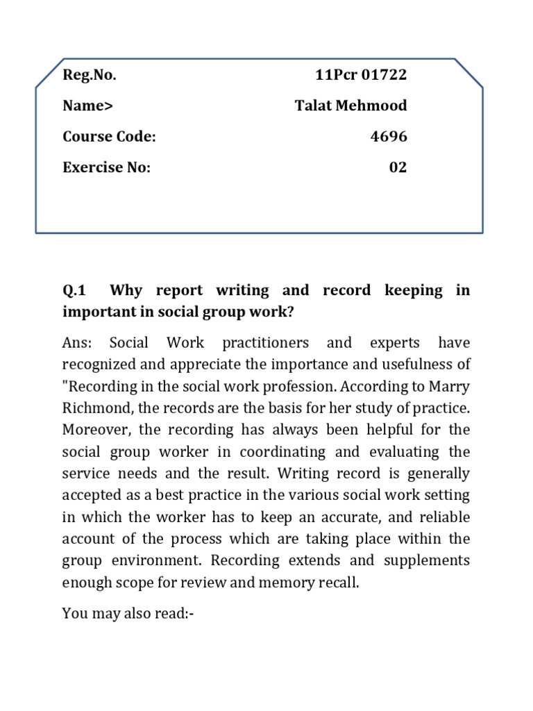 Social Work Record Keeping Essentials | PDF