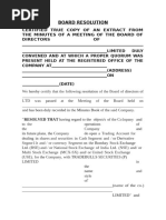 Board Resolution Template in Word | PDF