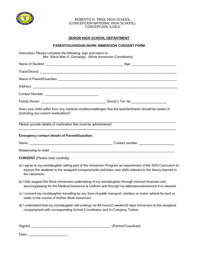 Parents Consent Form | PDF