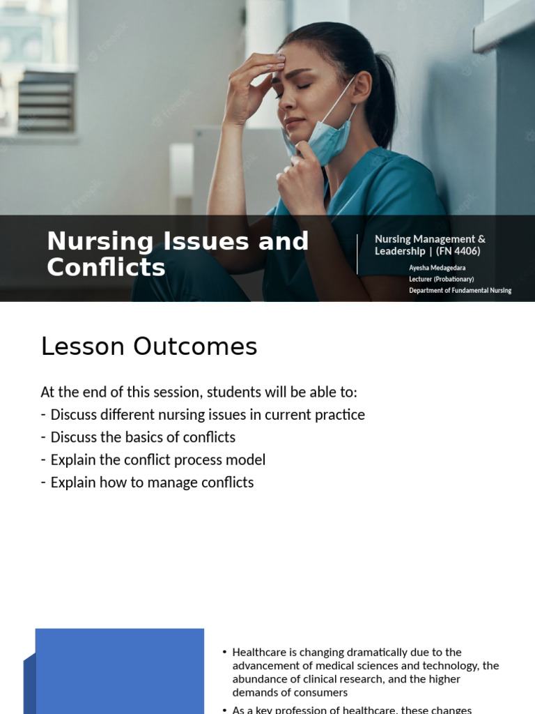 Nursing Issues Conflicts | PDF | Nursing | Health Care