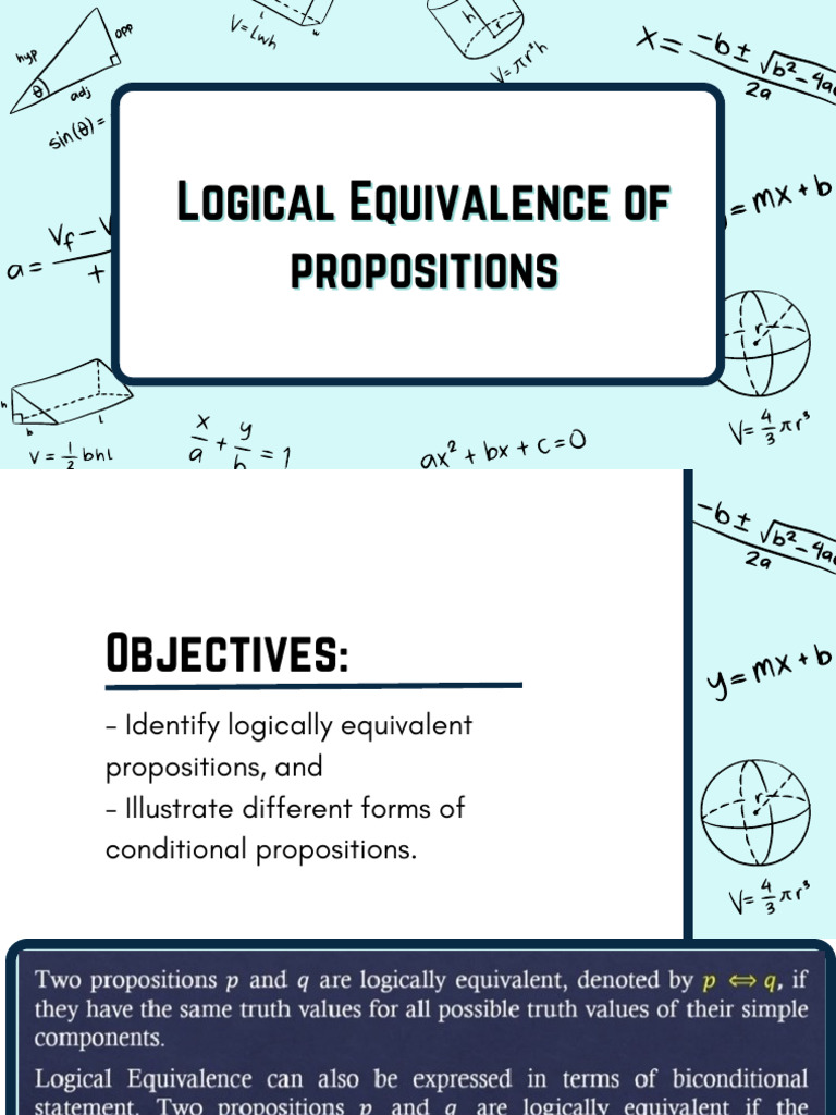 Logical Equivalence and Propositions 20241112 233442 0000 | PDF