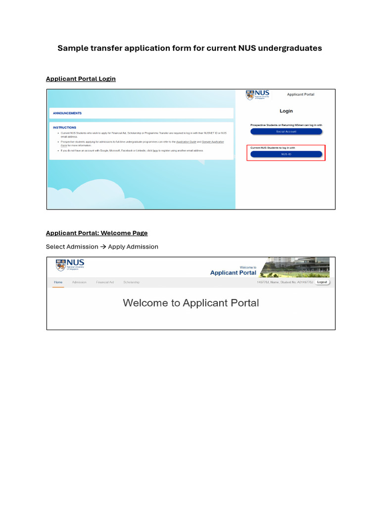 Ay2024 - Sem 2 - Cat e Transfer (Sample Form) - Current Nus ...