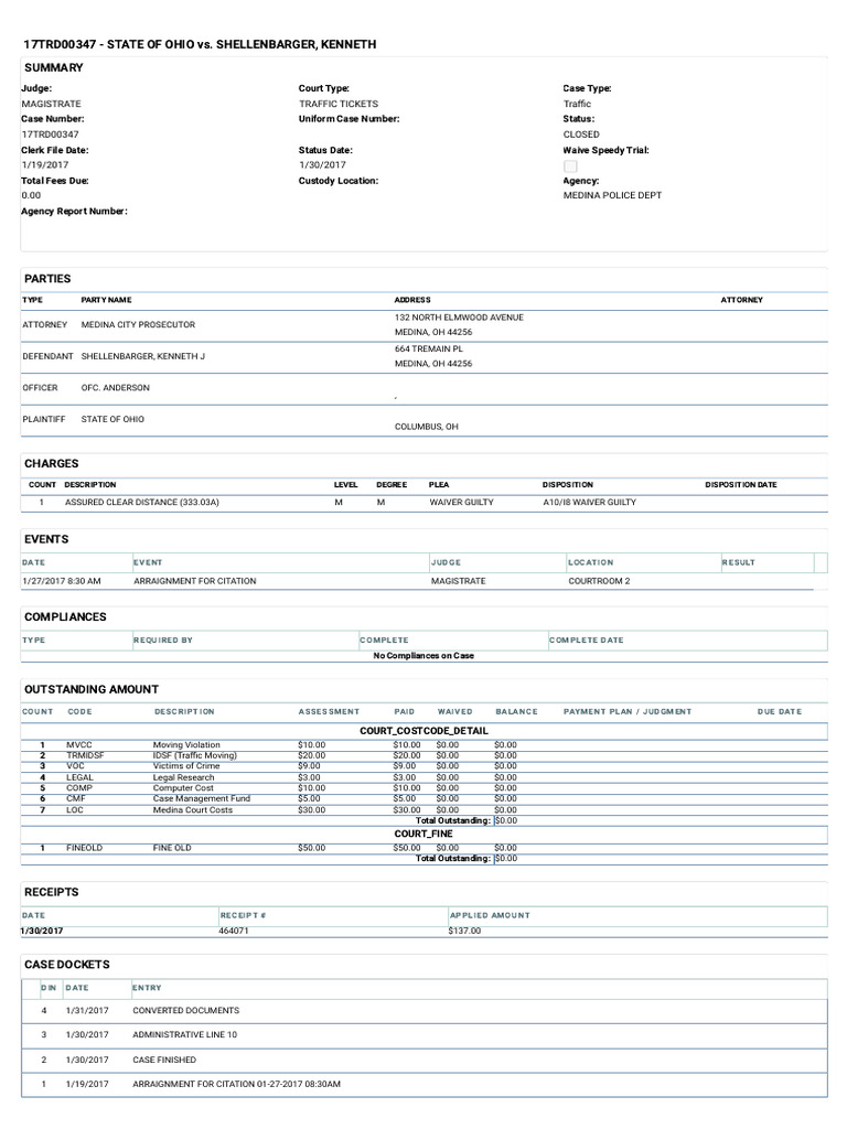 17TRD00347 - STATE OF OHIO vs. SHELLENBARGER, KENNETH | PDF | Criminal ...
