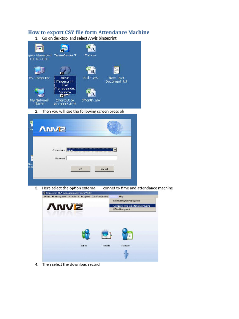Attendance System Manual | PDF | Comma Separated Values | System Software