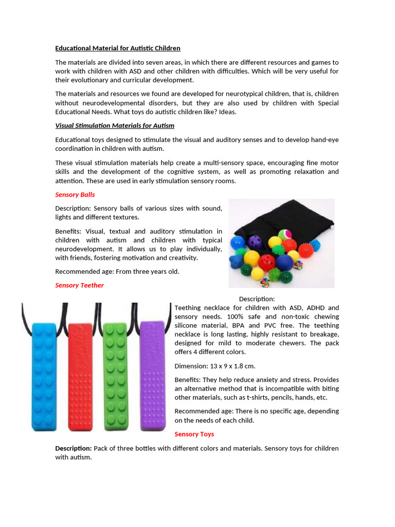 Teaching Material For Children With ASD | PDF | Autism | Perception