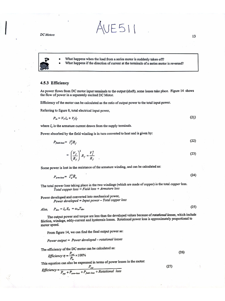AUE 511 Questions | PDF