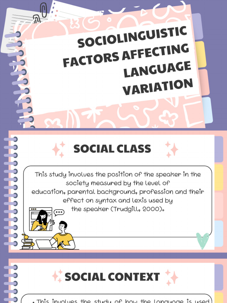 Sociolinguistic Factors affecting Language Variation (REPORT TODAY) | PDF