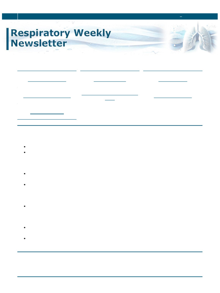 Respiratory Weekly CI Newsletter | PDF | Clinical Trial | Phases Of ...