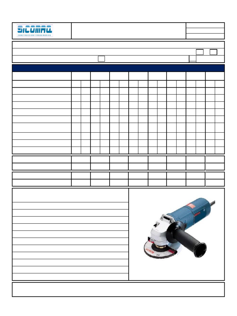 Checklist de Inspección Esmeril Angular | PDF