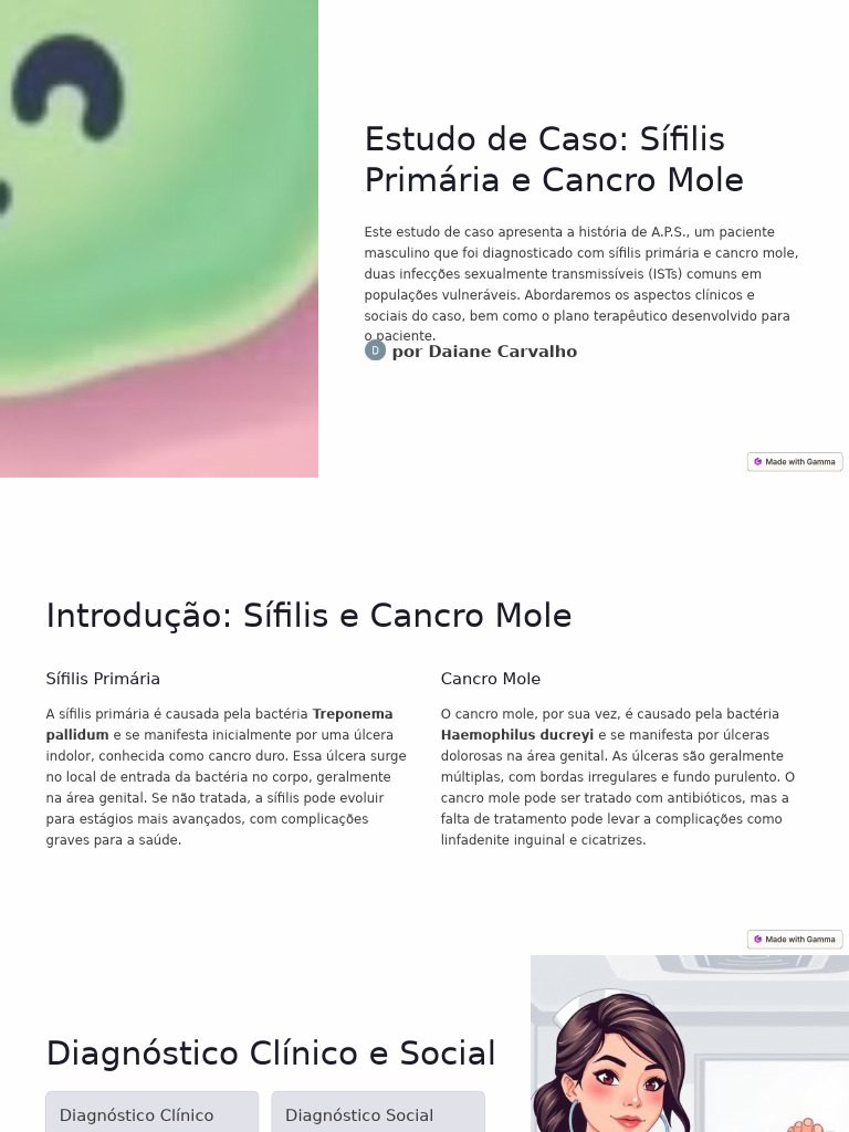 Estudo de Caso: Sífilis e Cancro Mole | PDF | Câncer | Especialidades ...