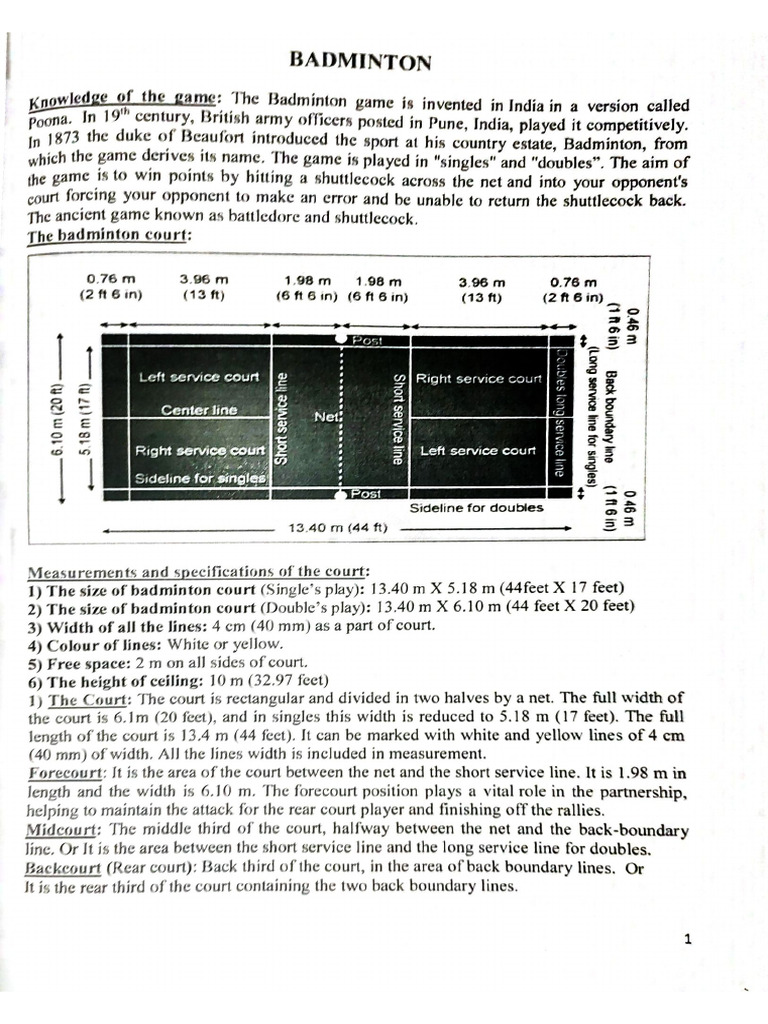 Badminton Notes | PDF