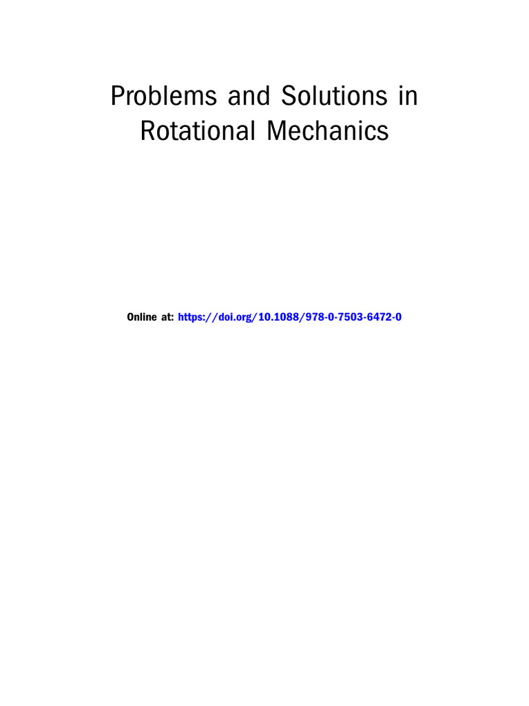 Rotational Problem and Solutions | PDF | Rotation Around A Fixed Axis | Angular Momentum