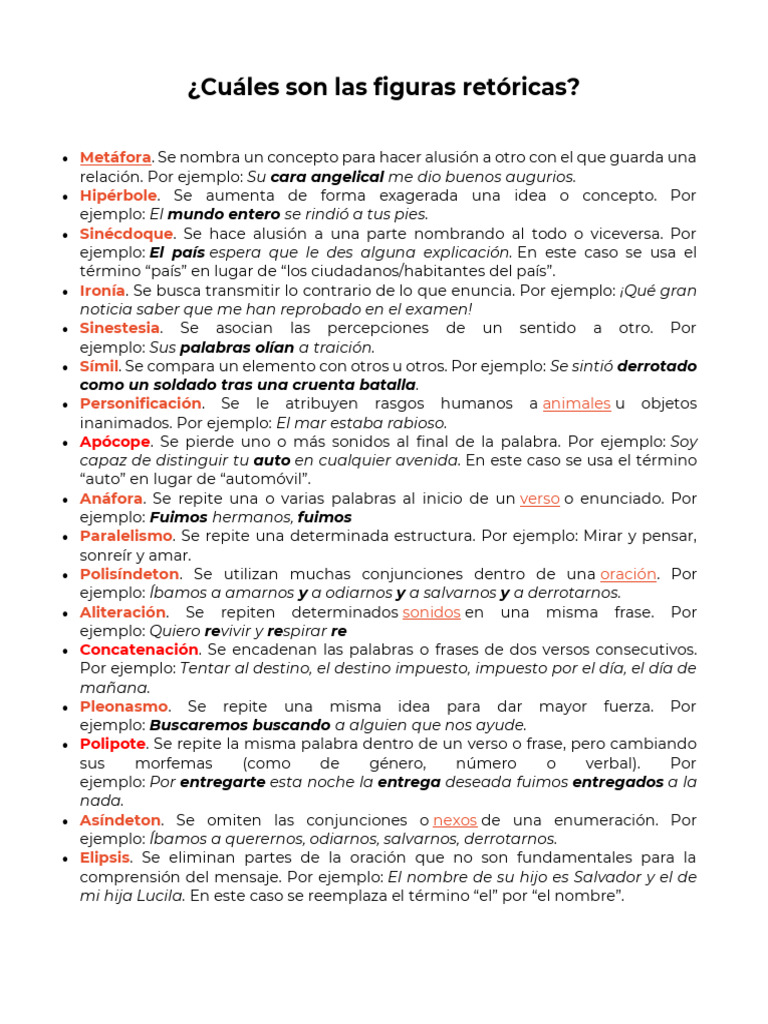 Figuras Retóricas Explicadas | PDF | Lingüística | Técnicas Retóricas