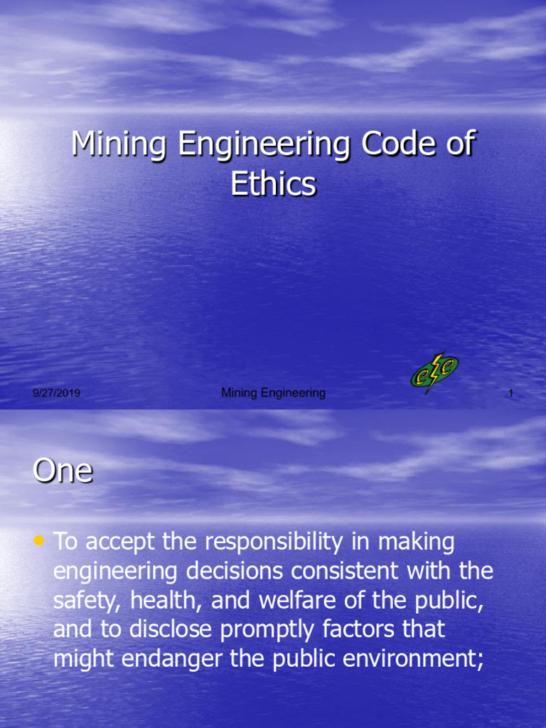 Mining Engineers' Ethics Guide | PDF