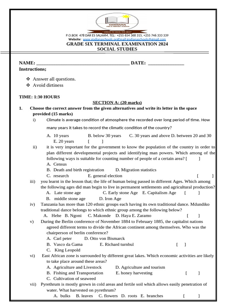 Terminal SST 6 NEW 2024 | PDF | Tanzania
