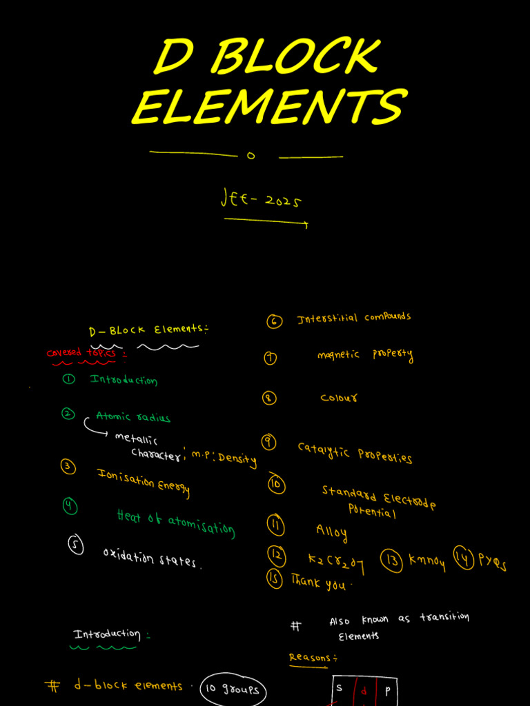 D Block Elements | PDF