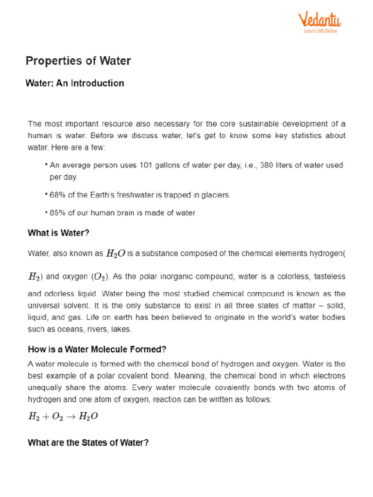 Properties of Water | PDF