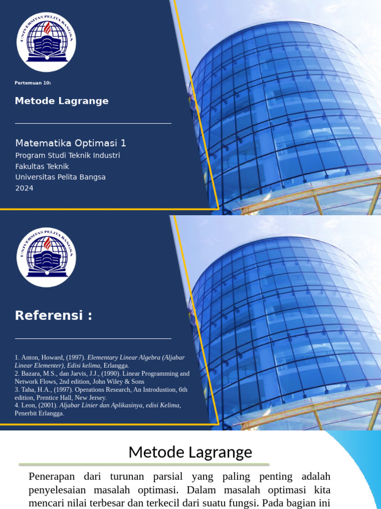 Metode Lagrange untuk Teknik Industri | PDF