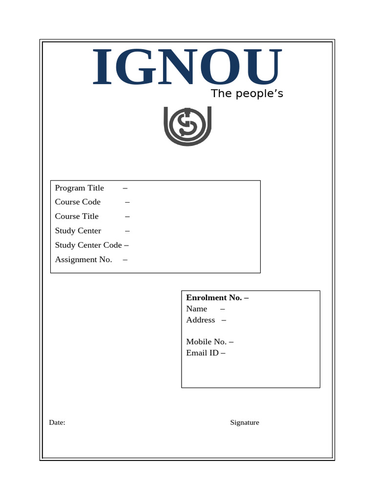 IGNOU Course Assignment Details | PDF