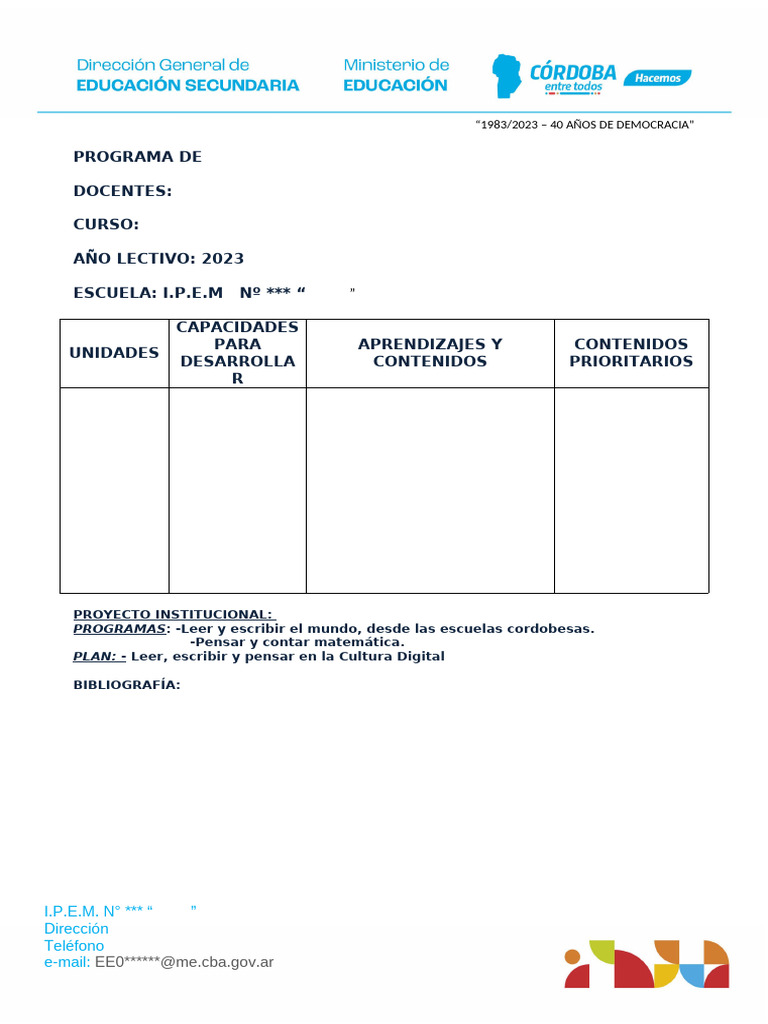 Modelo de Programa | PDF