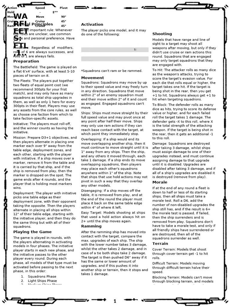 Warfleets FTL - Core Rules v1.8 | PDF | Gun Turret | Cruise Missile