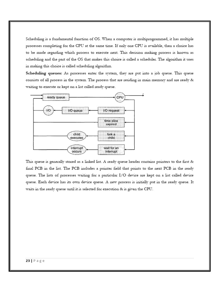 Os Overview-23-29 Scheduling | PDF | Scheduling (Computing) | Process (Computing)