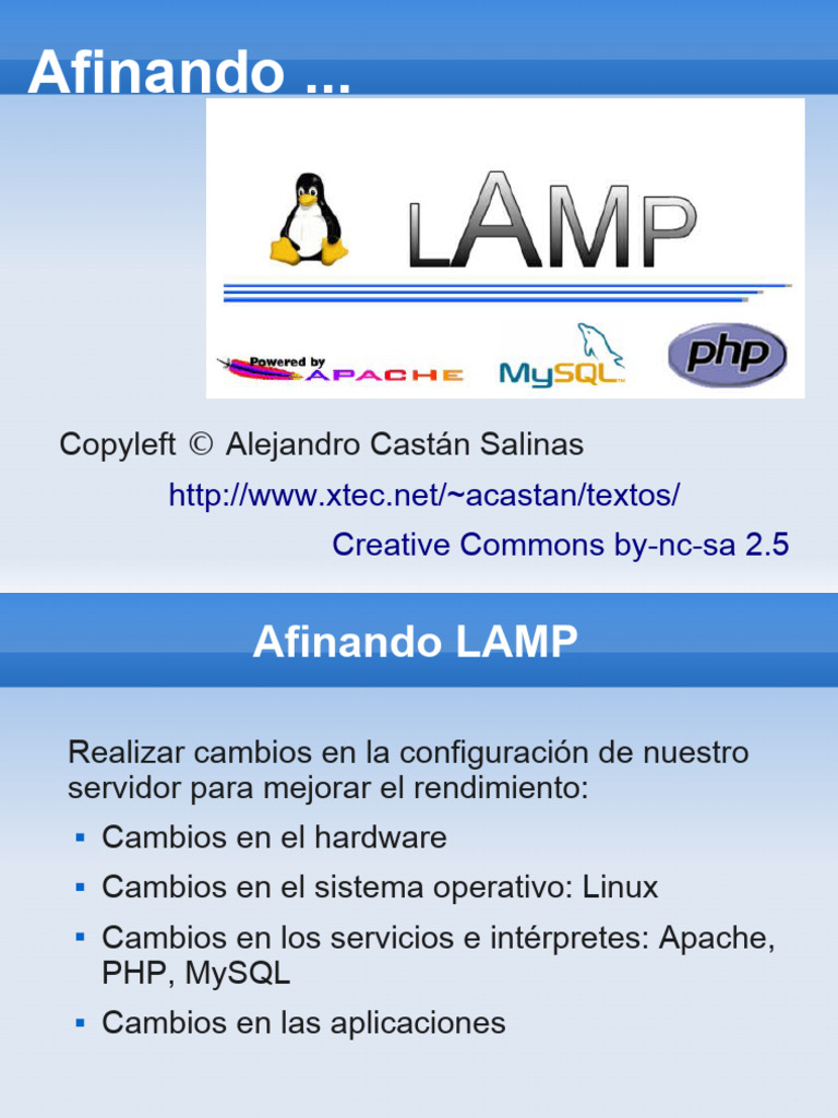 Optimización de Rendimiento LAMP | PDF | Php | Mi sql