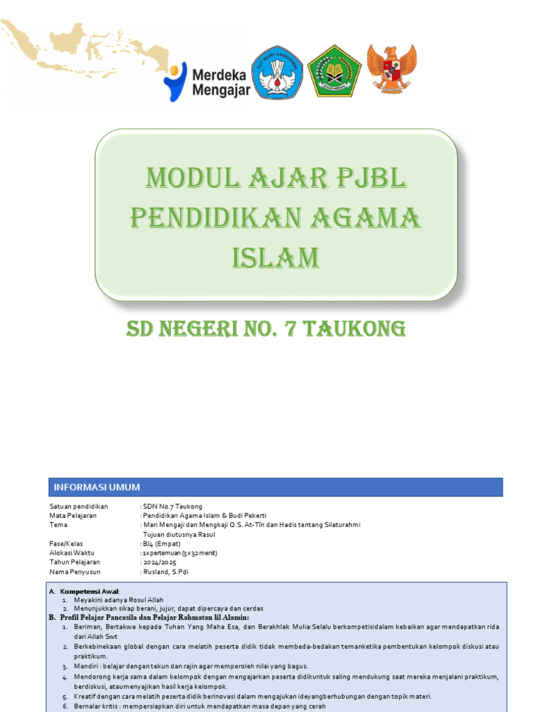 MODUL AJAR PJBL DAN PTK SIKLUS 2 | PDF