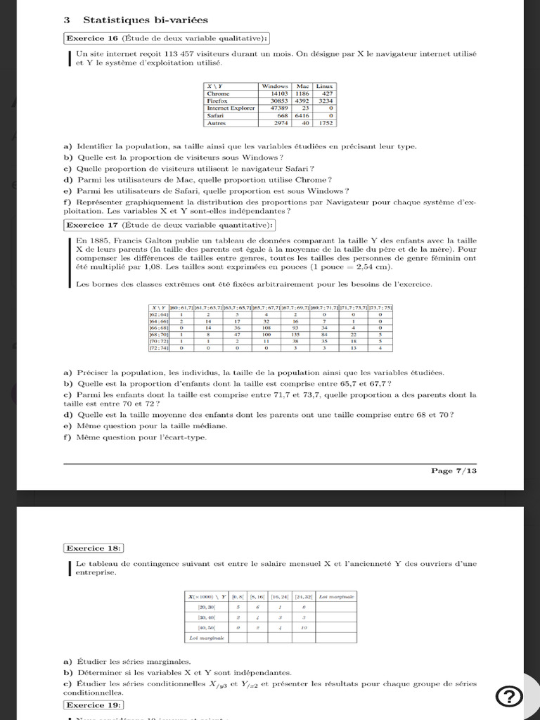 Exercices Statistique 2 Pdf