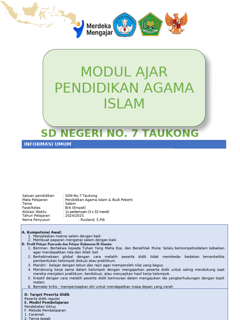 Modul Ajar PBL Kelas 4 | PDF